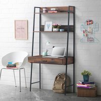 Abbey Three Tier Bookcase Desk With One Drawer - Rustic Oak by The ...