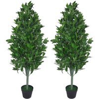 Leaf Realistic Artificial Bay Cone Pair Laurel Topiary - Green Cone by ...