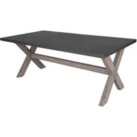 Fibre Cement Acacia Wood Rectangular Dining Table - Natural Grey by The ...