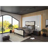 Carlo Metal Line Bed - Boucle Fabric - Forest / Small Double by The ...