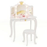 Princess Vanity Table and Chair Set - White by The Range | ufurnish.com