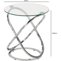 Round Side Table with Glass Top - Chrome by The Range | ufurnish.com