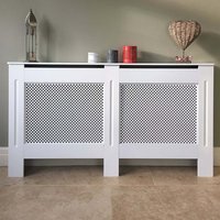 White Painted Lattice Radiator Cover Large - White by The Range ...