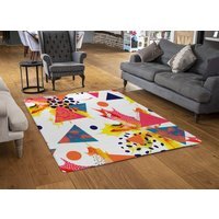 Maple Leaves Geometric Patterns Rug - Red / 150cm by The Range ...