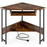 Computer Desk Triangle PC Laptop Table - Brown by The Range | ufurnish.com