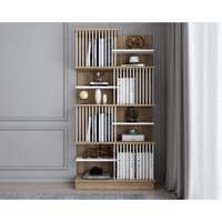 Arya 5-Tier Bookshelf - Sapphire Oak Pattern&White by The Range ...