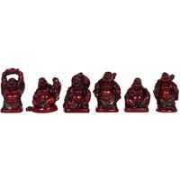 Box of 6 Red Mini Buddha Ornaments - Red by The Range | ufurnish.com