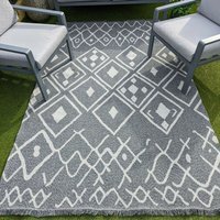 Moroccan Grey Indoor Outdoor Rug - Gala - Grey / 220cm by The Range ...