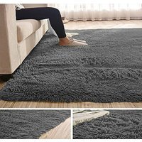 Fluffy Shaggy Rug - Dark Grey / 160x230cm by The Range | ufurnish.com