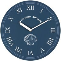 Welcome Aboard Wall Clock - Navy by The Range | ufurnish.com
