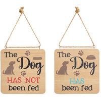 Reversible Hanging Cat or Dog Feeder Sign - Natural / Dog by The Range ...