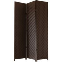 Woven Free Standing Paper Folding Decorative Screen - Brown by The ...