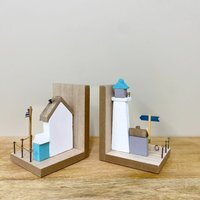 Beach House Bookends Decorative Nautical Themed Bookends for Coastal ...