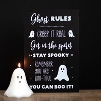Ghost Rules Hanging Sign Spooky Fun For Halloween - Black by The Range ...