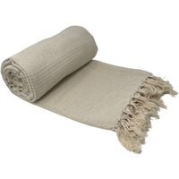 Cotton Ribbed Sofa Bed Throw Over - Ivory by The Range | ufurnish.com