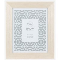Sahara Wood Effect Frame with White Edge - Light Wood / 16x12in by The ...