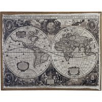 Linen World Map Wall Art - Black by The Range | ufurnish.com