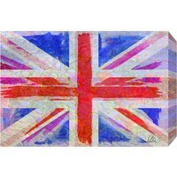 Maps and Flags Union Jack Art Print Wrapped on Canvas - Red / 92cm by ...