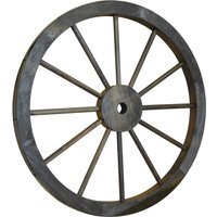 CARTWHEEL - Decorative Solid Wood Garden Wheel Ornament with Metal Rim ...