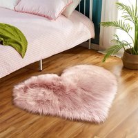 Lifeideas Heart Shaped Shaggy Area Rug - Pink by The Range | ufurnish.com