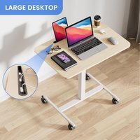 Rolling Compact Computer Desk on Wheels - White by The Range | ufurnish.com