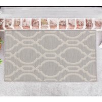 Modern Quatrefoil Design Outdoor-Indoor Waterproof Rugs - Silver ...