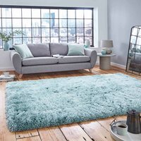 Luxurious 8cm Deep Light Blue Shaggy Rug - Light Blue / 230cm by The ...