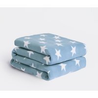 Stars Fleece Blanket Throw - Blue / 150cm by The Range | ufurnish.com