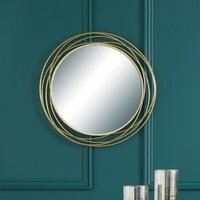 Swirl Round Wall Mirror - Gold by The Range | ufurnish.com