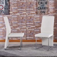 Angela Faux Leather x4 Chairs - White by The Range | ufurnish.com