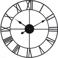 Roman 3D Black Metal Large Skeleton Wall Clock - Black by The Range ...