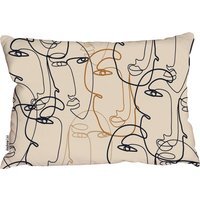 Continuous Line Drawing Of Faces Outdoor Cushion - Bronze by The Range ...