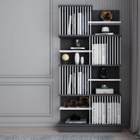 Arya 5-Tier Bookshelf - Anthracite&White by The Range | ufurnish.com