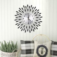 Crystal Sun-Shaped Wall Clock - Black by The Range | uFurnish.com