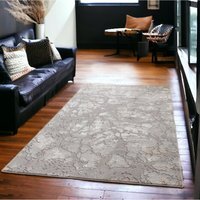 Bronze Grey Modern Abstract Metallic Rug - Grey Rose / 120x170cm by The ...
