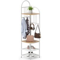 4-Tier Coat Rack Corner Hall Tree - Natural by The Range | ufurnish.com