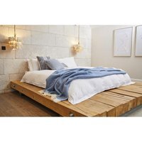 Waffle Wool Throw - Blue Jay by The Range | ufurnish.com