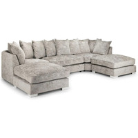 Bishop U Shape Sofa Truffle Scatterback - Silver by The Range | ufurnish.com