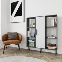 Peoria Bookcase Shelving Unit with Cabinet - Anthracite & White by The ...