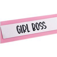 Wooden Desk Sign - Girl Boss - Pink by The Range | ufurnish.com