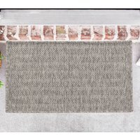 Modern Herringbone Design Outdoor-Indoor Waterproof Rugs - Silver ...