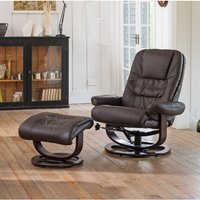 Burdell Swivel Recliner with Massage and Heat - Brown by The Range ...