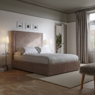 Cavendish Velvet Bed – Light Leg 130cm, Truffle, Super King by The ...