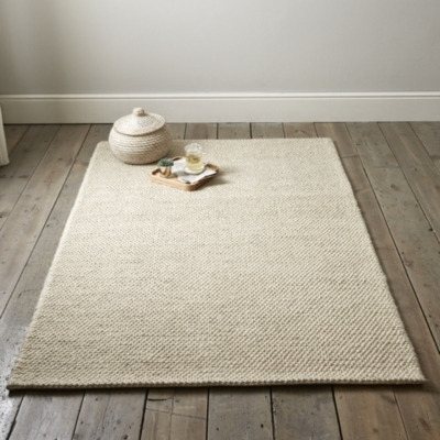 Hampton Looped Wool Rug, Ivory, Double by The White Company | ufurnish.com
