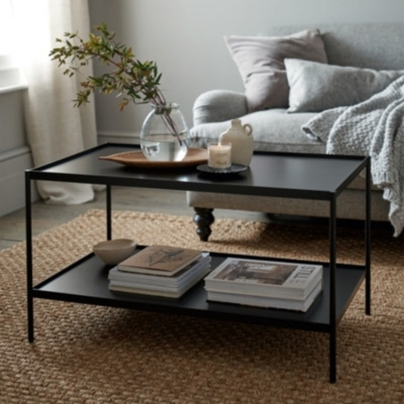 Contemporary Black Coffee Table | Kingham One Size by The White Company ...