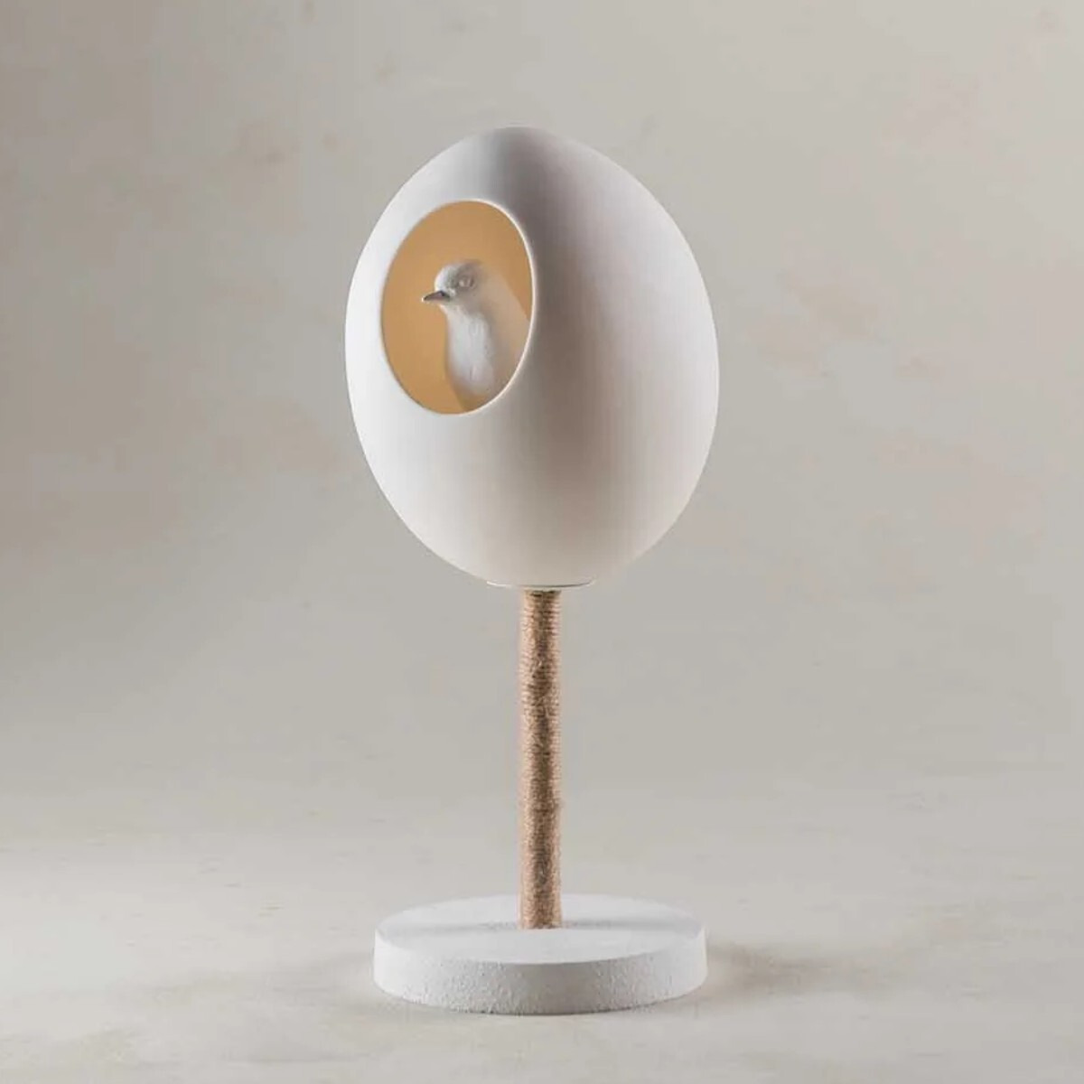 Porta Romana - Funky Robin Table Lamp Small - Stucco Plaster White by ...