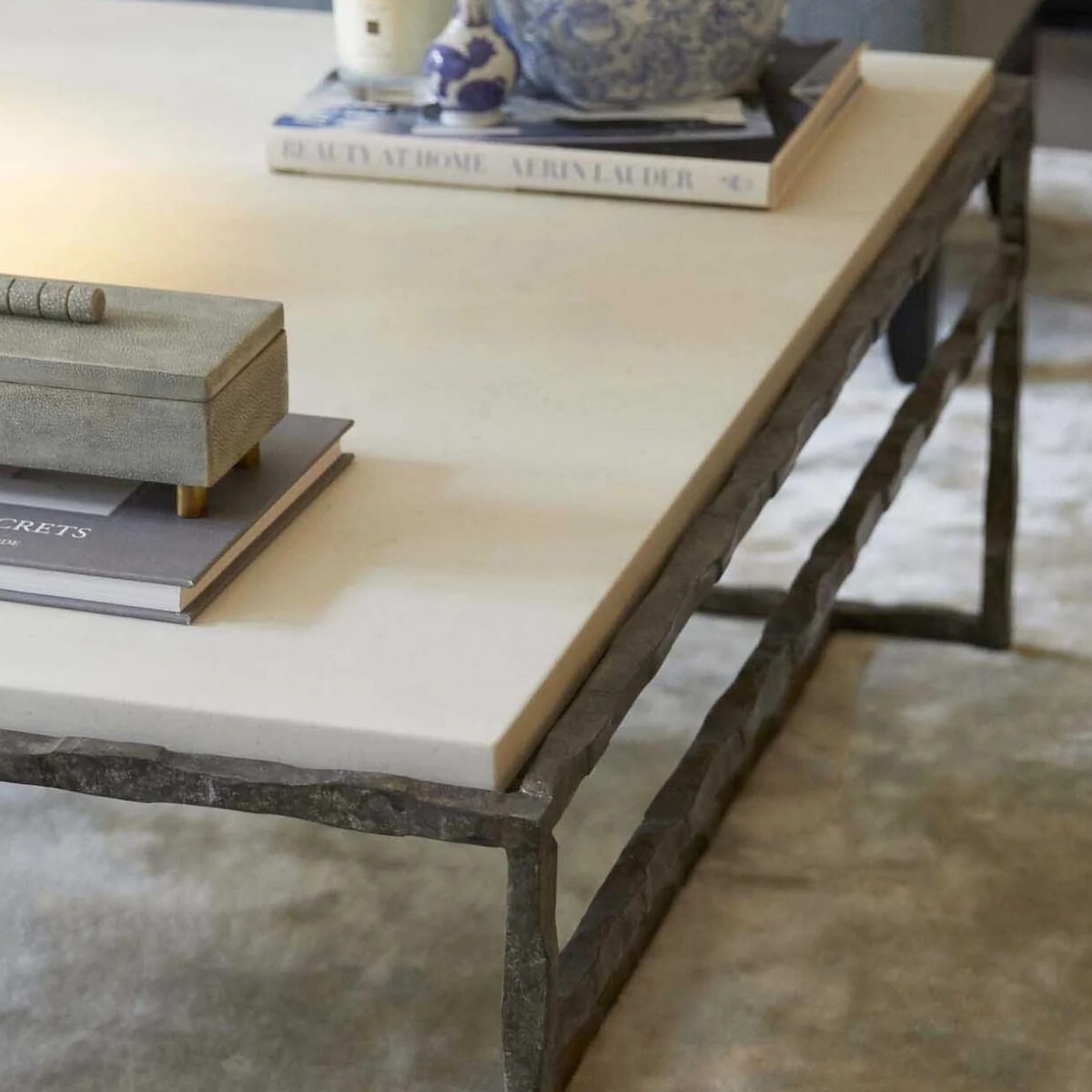 Porta Romana - Giacometti Coffee Table Rectangular - Burnt Silver by Tobias Oliver | ufurnish.com