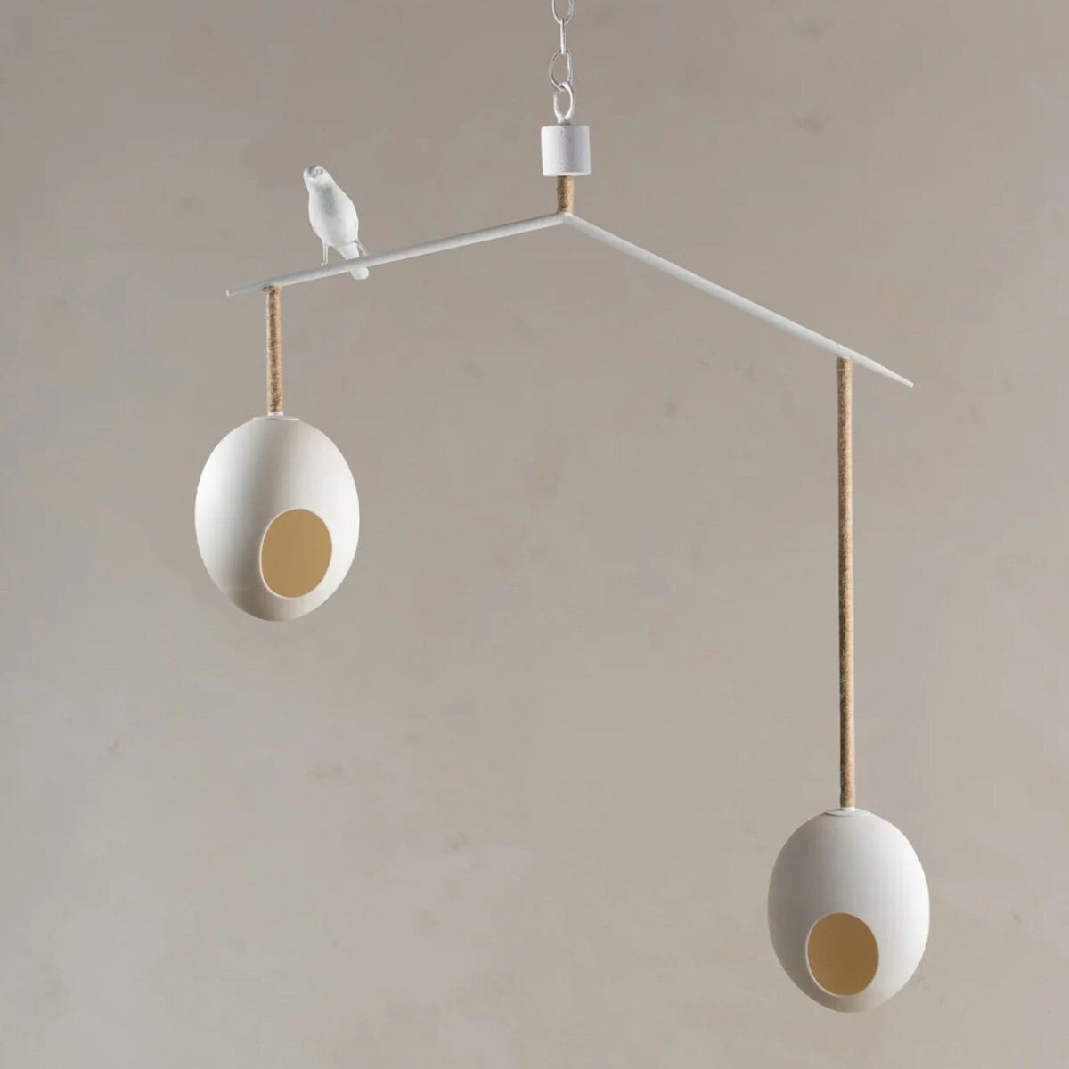 Porta Romana - Cloudy Robin Ceiling Light Small - Stucco Plaster White ...