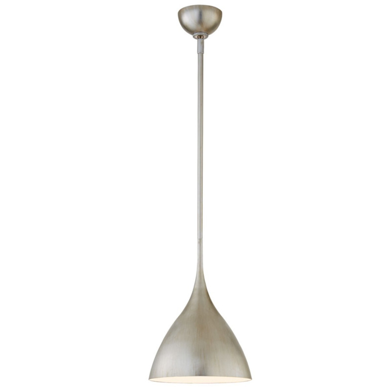 AERIN - Agnes Pendant Light Large - Burnished Silver Leaf / White by ...