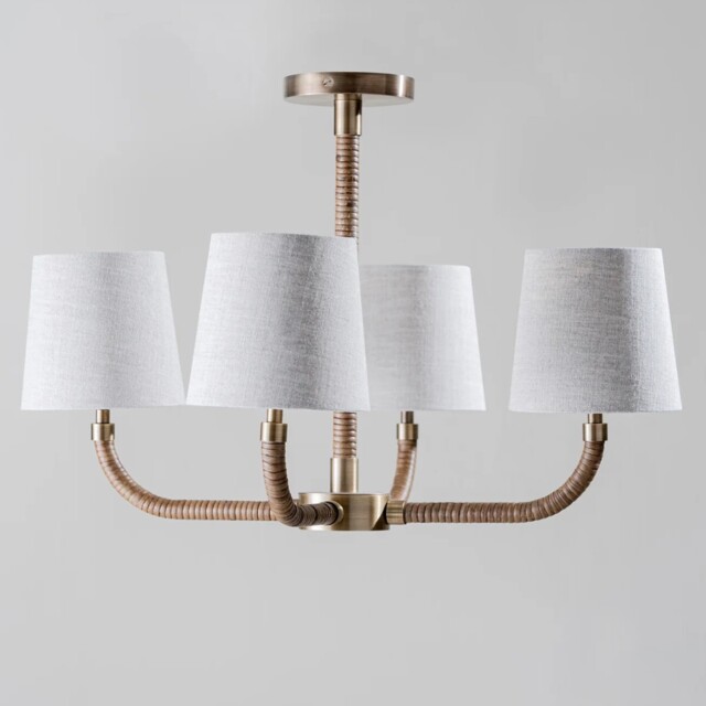 Porta Romana I Holden Ceiling Light - Dark Cane with Antiqued Brass by ...